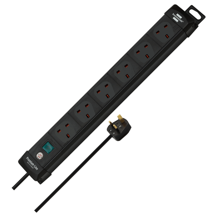 PREMIUM-LINE EXTENSION SOCKET 6-WAY BLACK 3M – Home&Wood Home ...